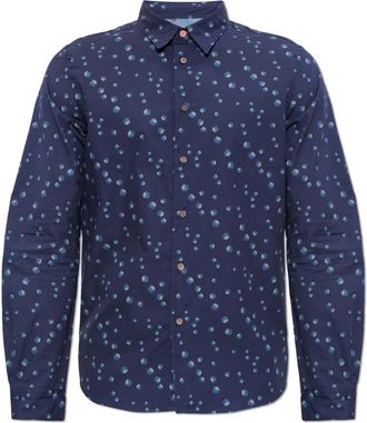 Paul Smith Homme, Chemises, Bleu, Taille: 2XL Tailored-Fit Dice Print Shirt