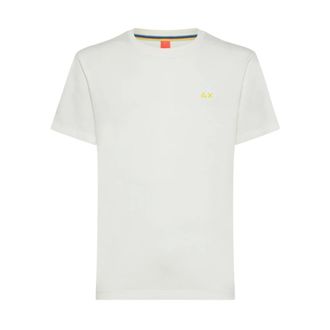 Sun 68 Homme, Tops, Blanc, Taille: 2XL T-shirt en coton teint spécial