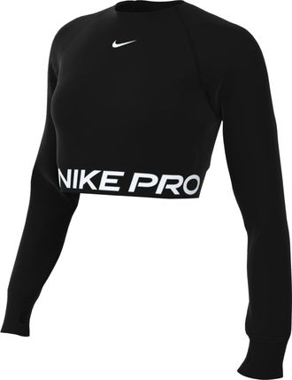 Nike Nike Damen Pro Df 365 Crop Ls Top, Black/White, M EU