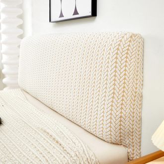 Generic Weicher Polsternder Verst&auml;rkter Dehnbarer Kopfteilbezug Doppelbett Queen Bett King Bett Schutz Dekoration f&uuml;r das Schlafzimmer Orange 210-230cm/83-90.