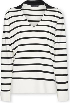 Elena Miro Femme, Pulls, Blanc, Taille: 44 FR Pull ray&eacute; en viscose m&eacute;lang&eacute;e