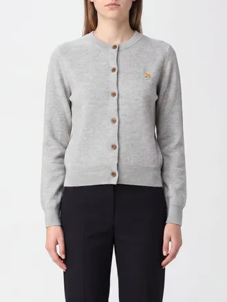 Maison Kitsun&eacute; Cardigan &agrave; col rond en laine avec logo brod&eacute;