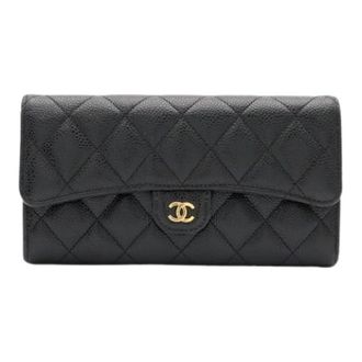 Chanel Pre-owned Matelasse langes Portemonnaie (bi-fold) - - Pre-owned - Damen - Schwarzk - ONE SIZE