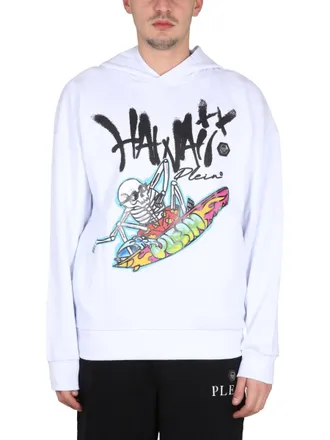 Philipp Plein Logo-Embroidered Cotton Sweatshirt - White