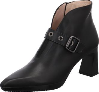 Hispanitas Atlanta Damen Stiefelette aus Echtleder in Schwarz mit extravagantem Absatz. schwarz Gr. 41