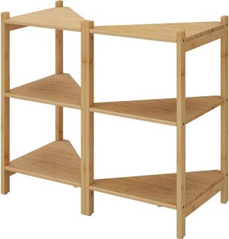 Vicco Waschbeckenunterschrank Bambus Zeno 68x61x34 cm - Unterschrank f&uuml;r das Badezimmer, Praktische Aufbewahrungsl&ouml;sung bei wenig Platz