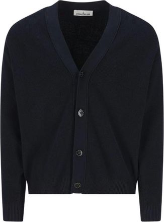 Stone Island Homme, Pulls, Bleu, Taille: S Soft Cotton Cardigan