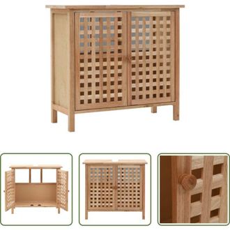 vidaXL Holzschrank - Waschbeckenunterschrank Massivholz Walnuss 66x29x61 cm