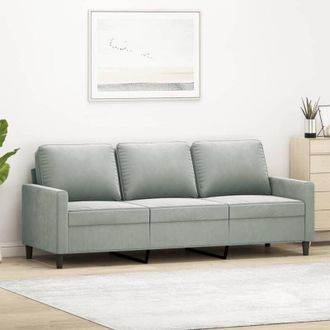 vidaXL Vidaxl - Canap&eacute; &agrave; 3 places Gris clair 180 cm Velours