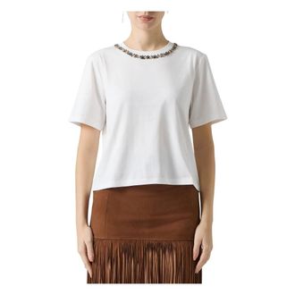 Ermanno Scervino Femme, Tops, Blanc, Taille: 34 FR T-shirt cristalli