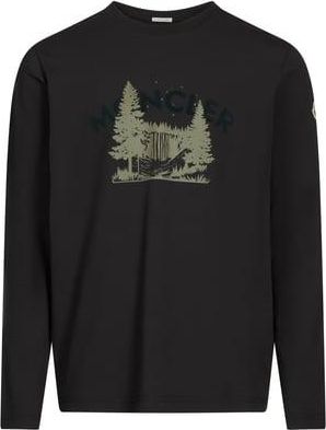 Moncler T-shirt col rond à manches longues en coton