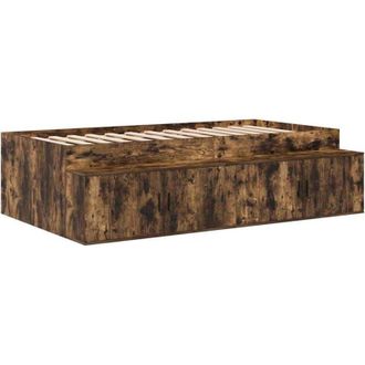 vidaXL Bett mit Stauraum Räuchereiche 80 x 200 cm Holzwerkstoff Vidaxl