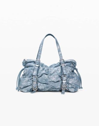 Desigual Geraffte Jeanstasche in Blau