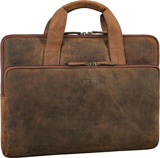 STILORD Beau Vintage Laptop-Tasche 15.6 Zoll Leder Business-Tasche f&uuml;r Herren und Damen Echtleder H&uuml;lle Laptop Sleeve MacBook Pro Tasche 16 Zoll, Farbe:calais