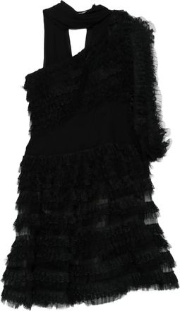 Gemy Maalouf robe volantée à une épaule - Noir