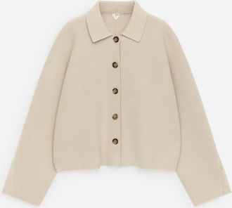 Arket Strickjacke Aus Baumwolle -Beige