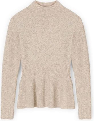 Motivi Femme, Pulls, Beige, Taille: 40 FR Pull &agrave; col roul&eacute; avec basque