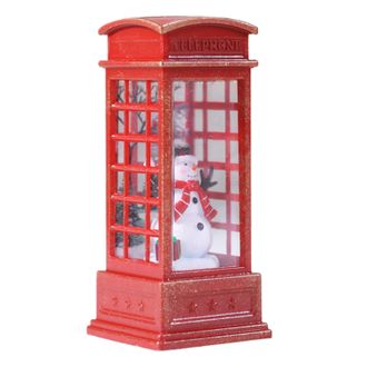 Generic Retro Telefonzelle Lampe, Weihnachtslicht f&uuml;r Telefonzelle London LED Telefonzelle Lampe, Schneemann beleuchtete Dekoration, Nachtlichter f&uuml;r Tisch un