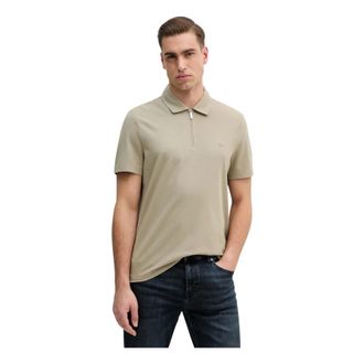 Michael Kors Homme, Tops, Vert, Taille: 2XL Polo en piqu&eacute; de coton m&eacute;lang&eacute; &agrave; fermeture &eacute;clair