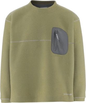 And Wander Pull &agrave; col rond PE Warm Pile - Homme - Sport - Vert - Taille: XL