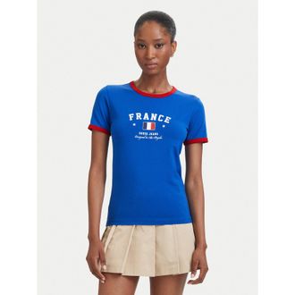 Guess T-Shirt W6YI16 K3995 Blau Slim Fit