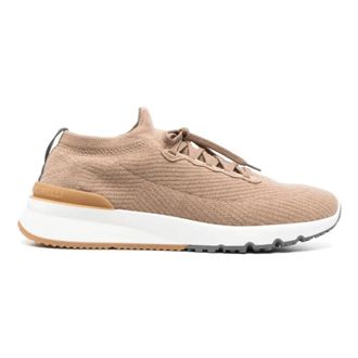 Brunello Cucinelli Schn&uuml;r-Sneakers mit Logo-Detail - - Shoes - Herren - Beige - 41 EU