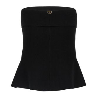 Twinset Femme, Tops, Noir, Taille: 36 FR Milan Stitch Top
