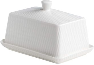 Maxwell & Williams DV0137 Butterdose, Weiß, Porzellan - Diamonds - mit abgerundeter Kante, Deckel-Griff, Geschenkbox