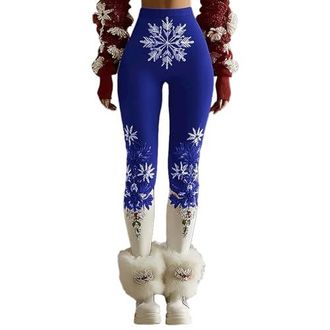 Generic Legging en tricot confortable et chaud pour femme - Motif flocon de neige de No&euml;l - Doux pour la peau - Extensible - Legging amincissant pour femme, b