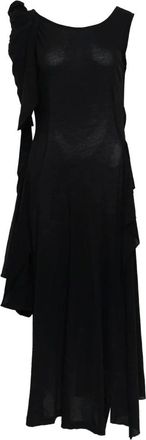 Yohji Yamamoto Femme, Robes, Noir, Taille: 34 FR Robe Volants Drap&eacute;s