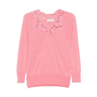 Ermanno Scervino Pullover mit V-Ausschnitt - - Knitwear - Damen - Rosa - S