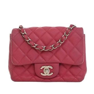 Chanel Sac bandouli&egrave;re matelass&eacute; en cuir caviar Pre-owned - Femme - Pre-owned - Rose - Taille: ONE Size