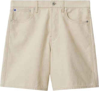 Burberry Homme, Shorts, Beige, Taille: W33 Short en serg&eacute; de coton