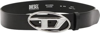 Diesel Femme, Accessoires, Noir, Taille: 80 CM Ceinture en cuir avec boucle logo D argent&eacute;e