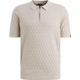 Vanguard Knitted Polo Half-Zip Ecru