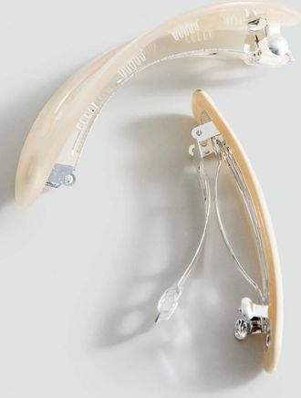 Mango Lot de 2 barrettes effet nacr&eacute; &eacute;cru - Femme - Taille unique - MANGO