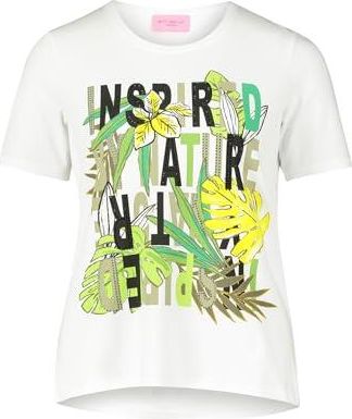 Betty Barclay Damen T-Shirt Basique à Impression Patch White/Green 42