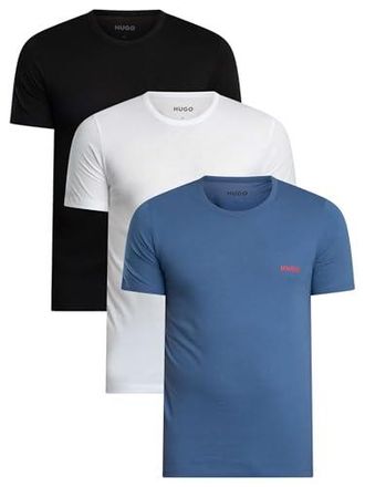 HUGO BOSS Homme Lot De 3 T-Shirts Confort Ras du Cou, Black/White/Blue, M