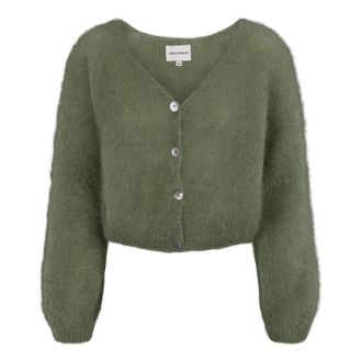 Americandreams Americandreams, Femme, Pulls, Vert, Taille: 38 FR Cornelia Cropped Cardigan