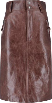 Saint Laurent Midi-Lederrock