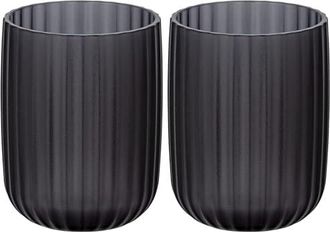 WENKO Zahnputzbecher Agropoli Grau, Zahnb&uuml;rstenhalter f&uuml;r Zahnb&uuml;rste und Zahnpasta aus hochwertigem Kunststoff mit plastischer Formgebung und gefrosteter Ob