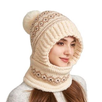 Generic Bonnet dhiver pour femme - Chapeau de neige tendance en tricot coupe-vent, accessoire dhiver chaud, casquette dext&eacute;rieur &eacute;l&eacute;gante | Parfait pour le sk