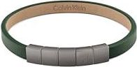 Calvin Klein Bracelet pour Homme Collection MINIMALISTIC SQUARES avec Cuir Vert et Fermeture en Acier Inoxydable - 35100063