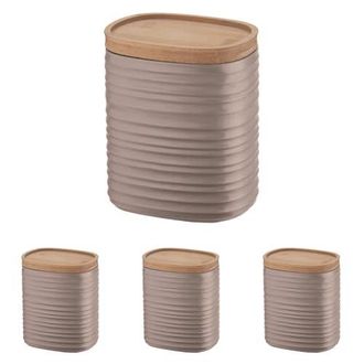Guzzini Tierra, Vorratsdose (M) - Taubengrau, 12.3 x 9.4 x h15 cm | 1000 cc - 181800158 (Packung mit 4)
