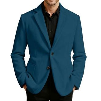 Generic Veste de costume en velours c&ocirc;tel&eacute; pour homme - Coupe ajust&eacute;e - &Eacute;l&eacute;gante veste de loisirs - Pour carnaval, f&ecirc;te, mariage - Vintage - Deux boutons, 006