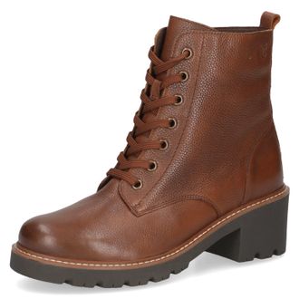 Caprice Damen Stiefeletten aus Leder Gef&uuml;ttert, Braun (Cognac Nappa), 41 EU
