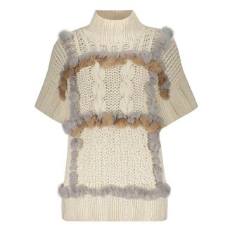 Lorena Antoniazzi Rex Fur Rollkragenpullover - - Knitwear - Damen - Beige - S