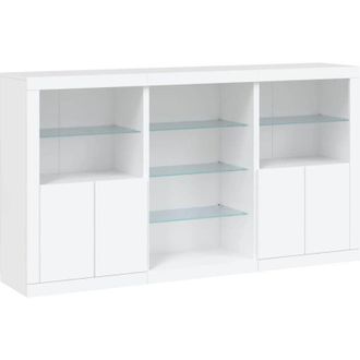 vidaXL Sideboard mit LED-Leuchten Weiß 181,5x37x100 cm - Vidaxl