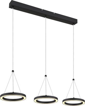 Globo Lighting Pendellampe H&auml;ngelampe Esstischleuchte dimmbar Memory Wohnzimmerlampe, Metall Alu Kunststoff schwarz, LED 36W 1400Lm 3000K warmwei&szlig;, LxBxH 80x20x120 c