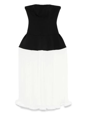 Rowen Rose Maxikleid mit Falten - Schwarz